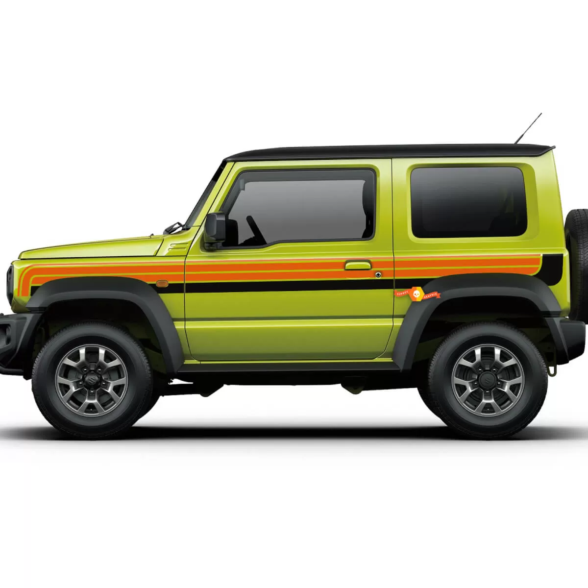 2X Suzuki JIMNY Two Colors Stripes Side Doors Decal Sticker GraphicsVehicle Parts Accessories Car Tuning Styling Body Exterior Styling